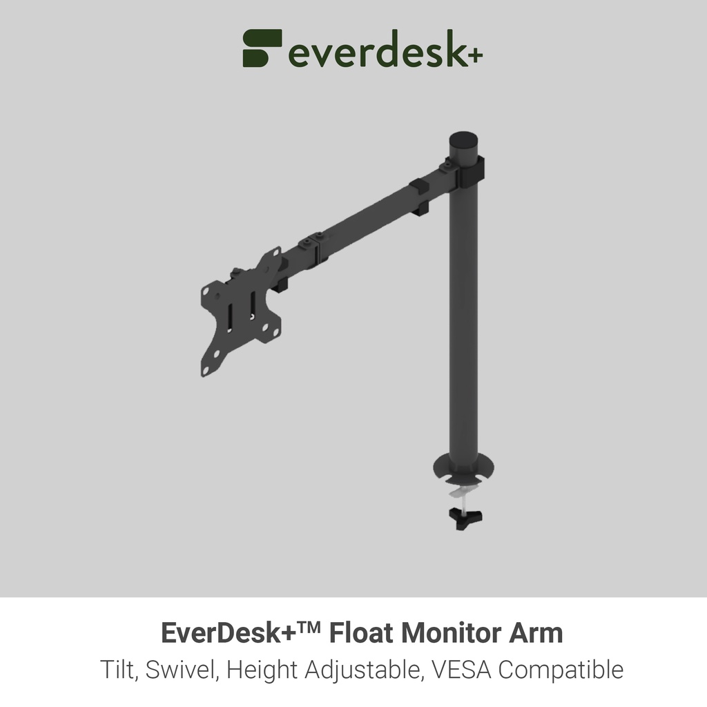 EverDesk+ Float Monitor Arm - Monitor Desk Mount, Single Dual Support ...