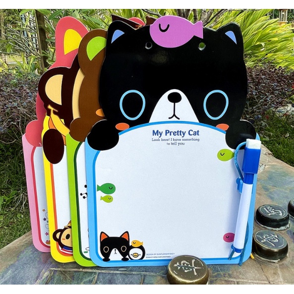 Children cartoon Animal mini / timetable whiteboard writing board ...