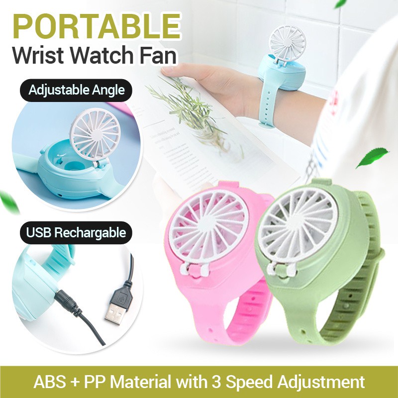 USB Mini Watch Fan Folding Portable Cooling Small Wrist Fan ...
