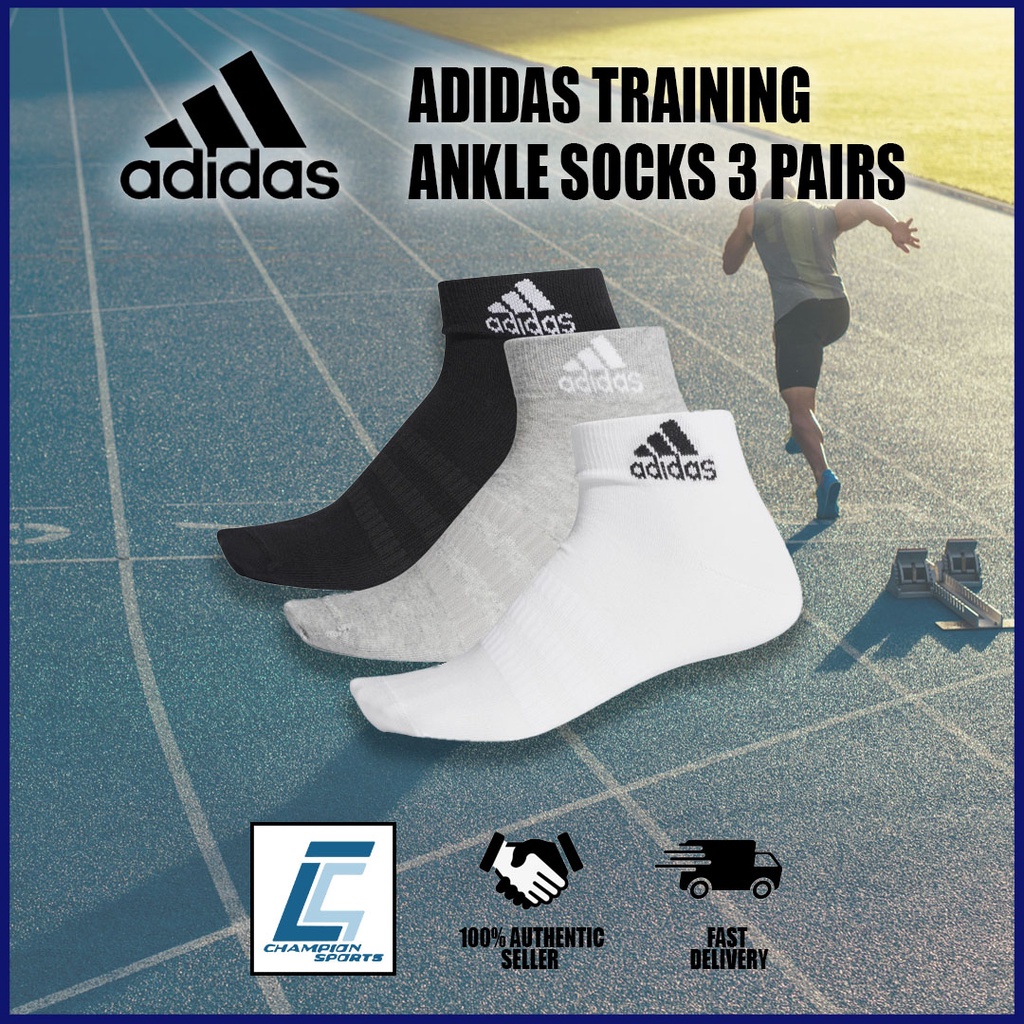 Adidas Training Ankle Socks 3 Pairs (DZ9434) | Shopee Singapore