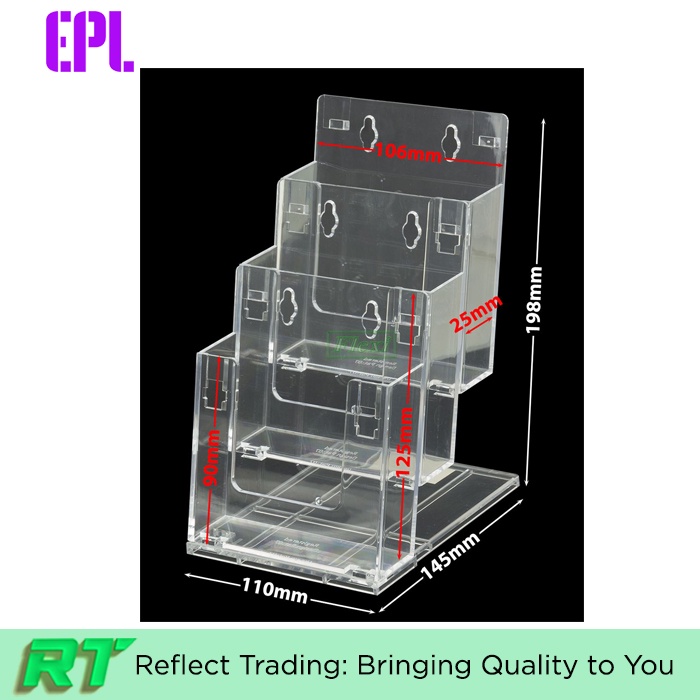N-92 3-Tiers Acrylic Transparent Stand - One-Third A4 Size (99mm width ...