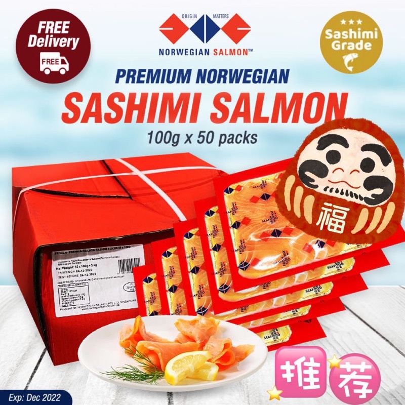 Premium Norwegian Sashimi Salmon 100g per packet | Shopee Singapore