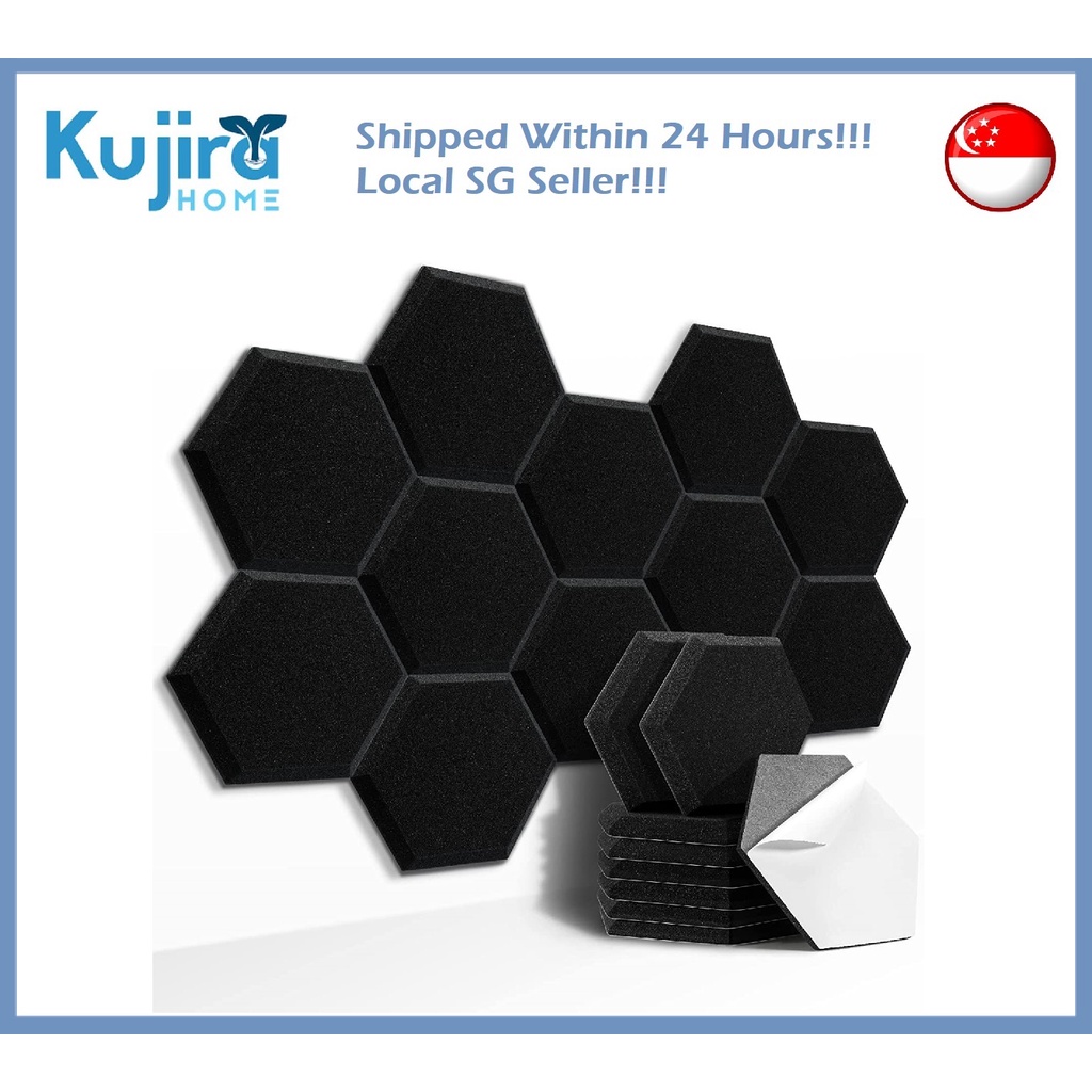 Kujira Homes - 4/12/24 Pcs Self-adhesive Hexagon Acoustic Panels ...