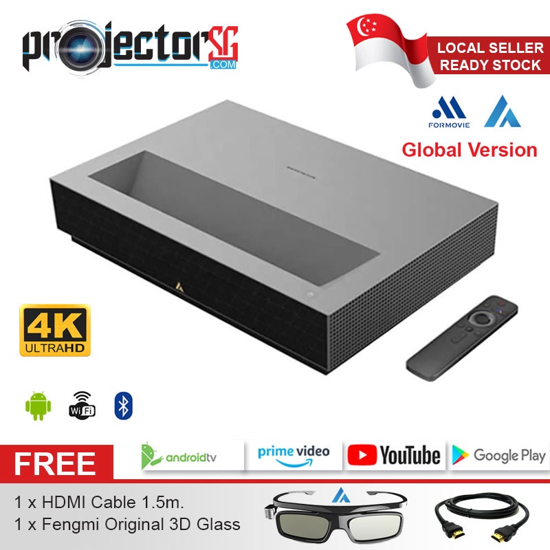 (Ready Stock) Formovie 4K Ultra HD (3840 x 2160) Ultra Short Throw Android Smart Laser Projector ...