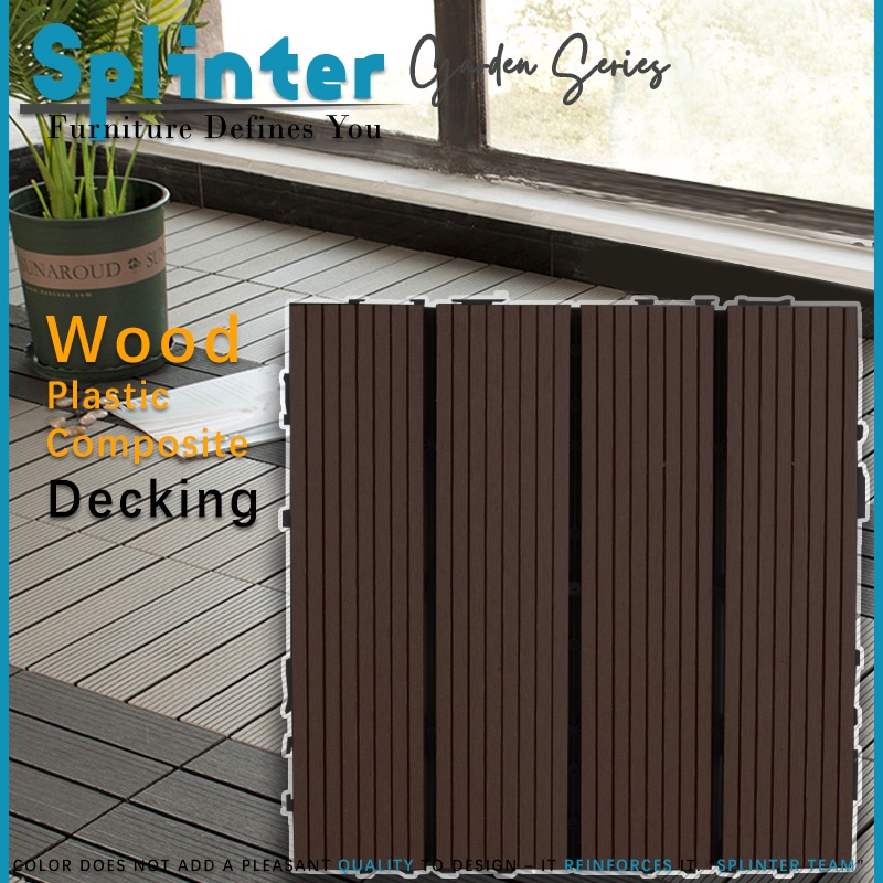 *SG Ready Stock* Wood Plastic Composit Decking Tiles DIY Interlocking ...