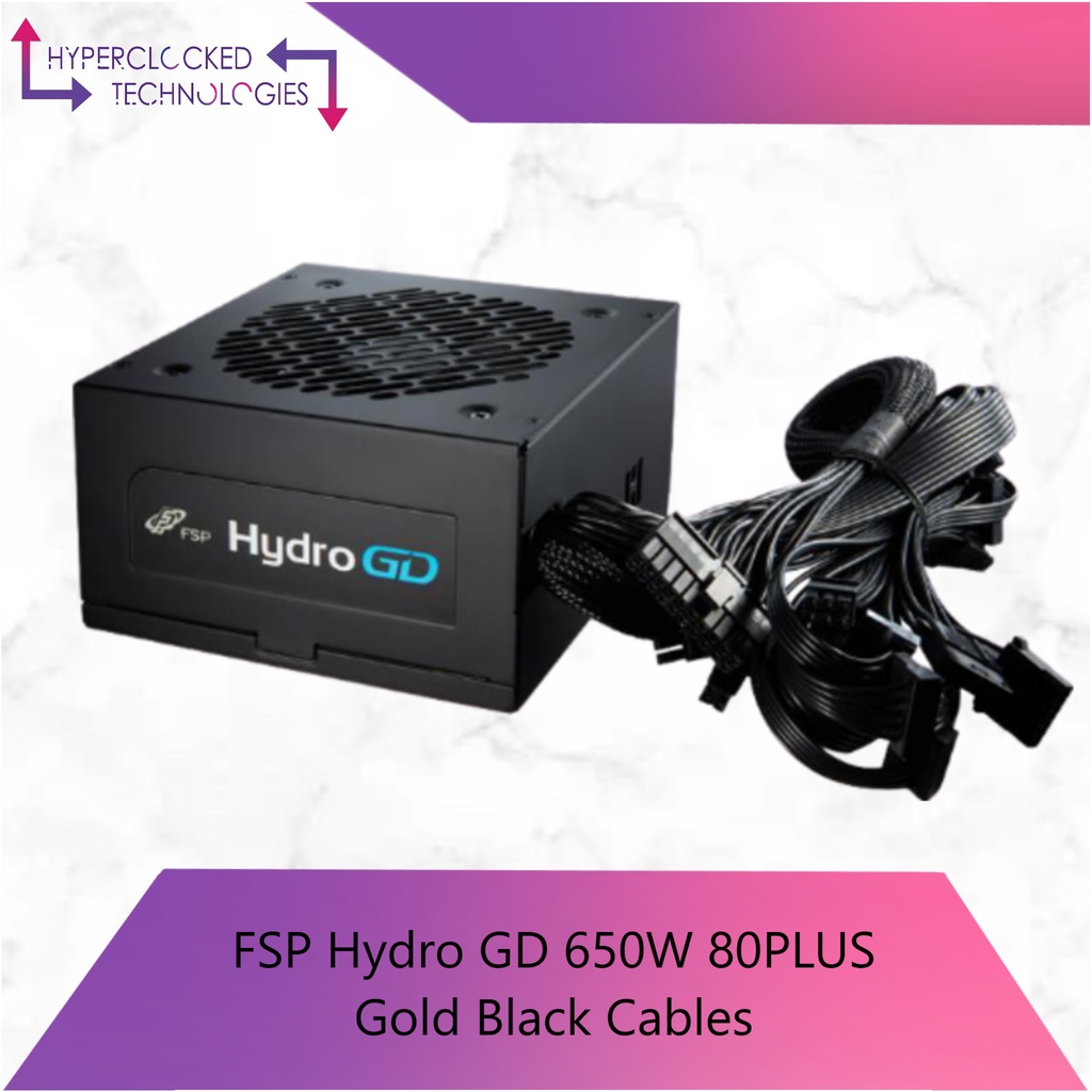 FSP Hydro GD 650W 80PLUS Gold Black Cables PSU | Shopee Singapore