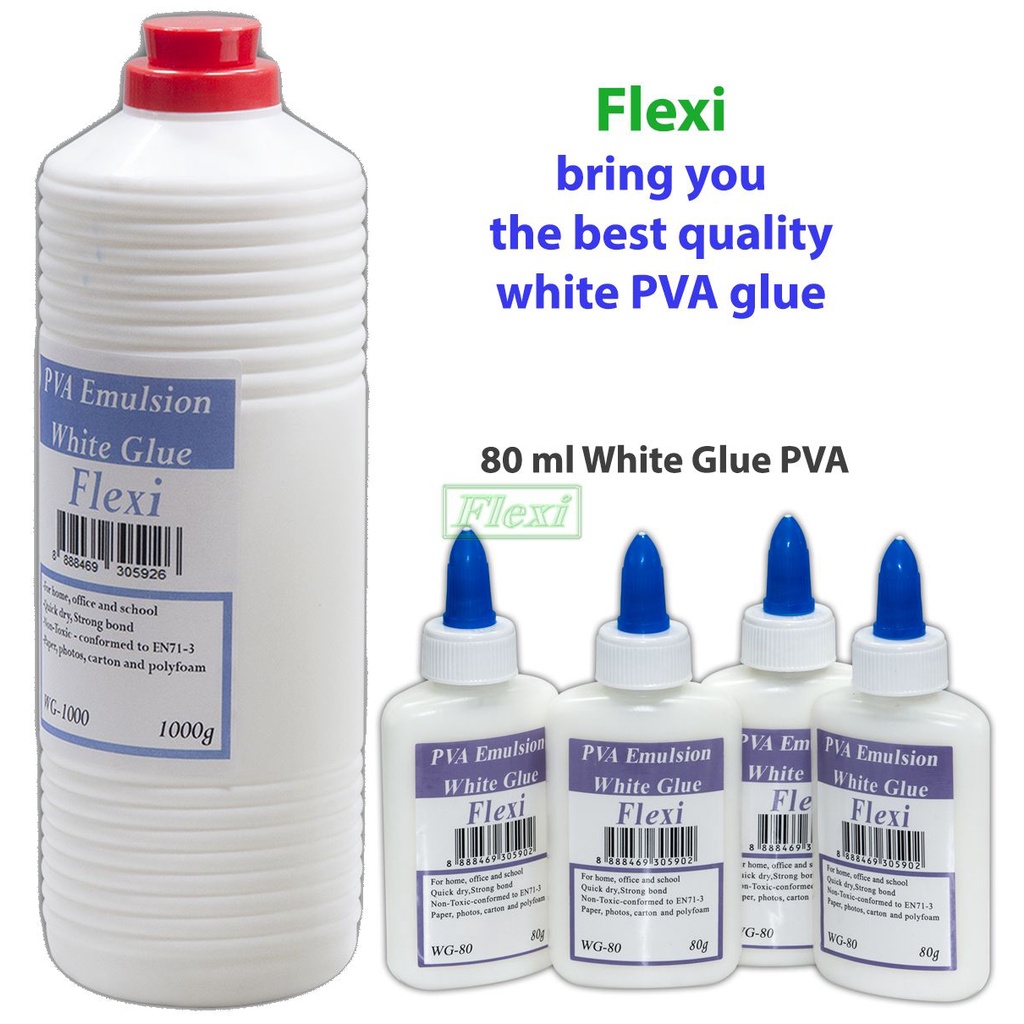 Flexi White Glue for Arts and Crafts or DIY Projects 80ml Capacity | Shopee Singapore