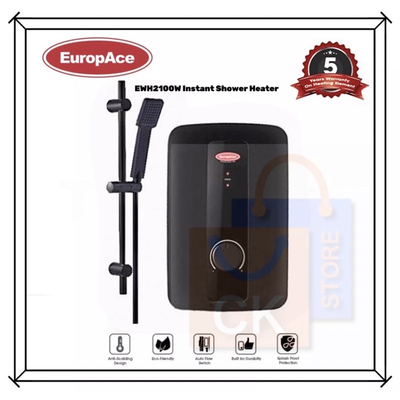 EuropAce Instant Shower Heater EWH2100W | EWH 2100W (5 Years Heating ...