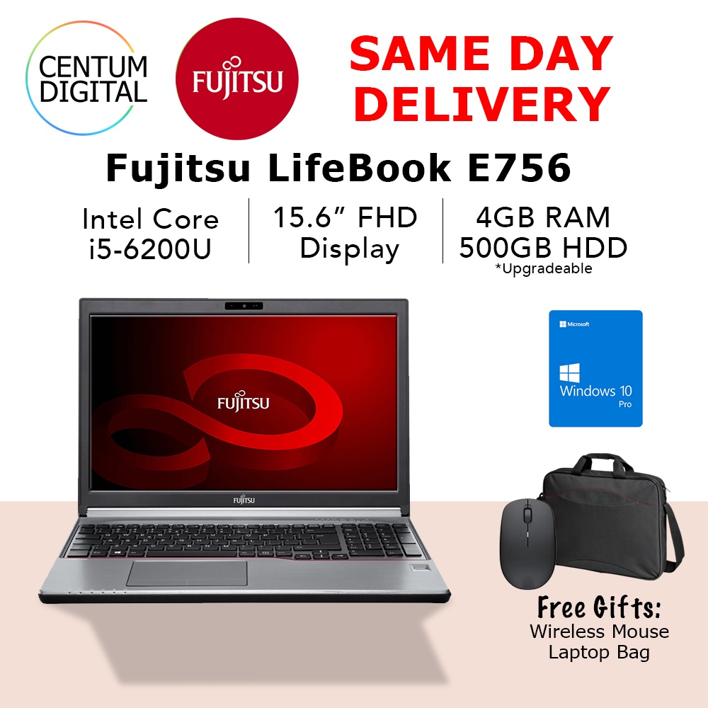 Refurbished Tip Top Condition Fujitsu E756 LifeBook i5-6200U Core 4GB ...
