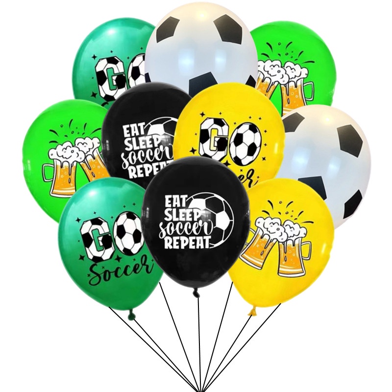 10pcs 12inch Football Balloons Soccer Latex Balloo Boy Birthday Party ...