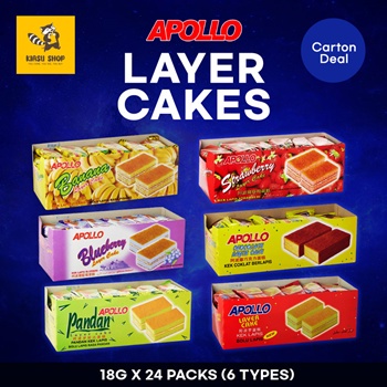 Apollo Layer Cakes Assorted Flavours (18g X 24 Packs) | Shopee Singapore