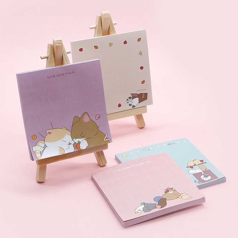 Kitty Memo Pad with Mini Easel Stand Notes Note Pad Cute Korean ...