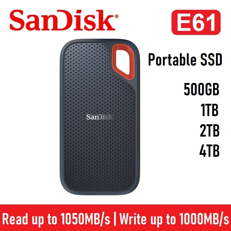 SanDisk E61 Extreme Portable SSD USB 3.2 Gen 2 Solid State Drive Storage 500GB 1TB 2TB 4TB NVME ...