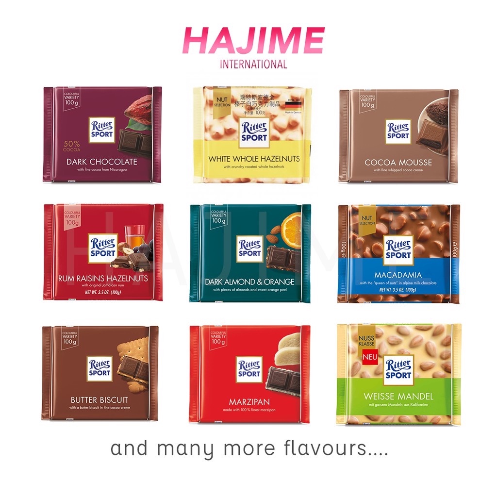 Ritter Sport Chocolate 100g 34 Asst. Flavours (Made In Germany ...