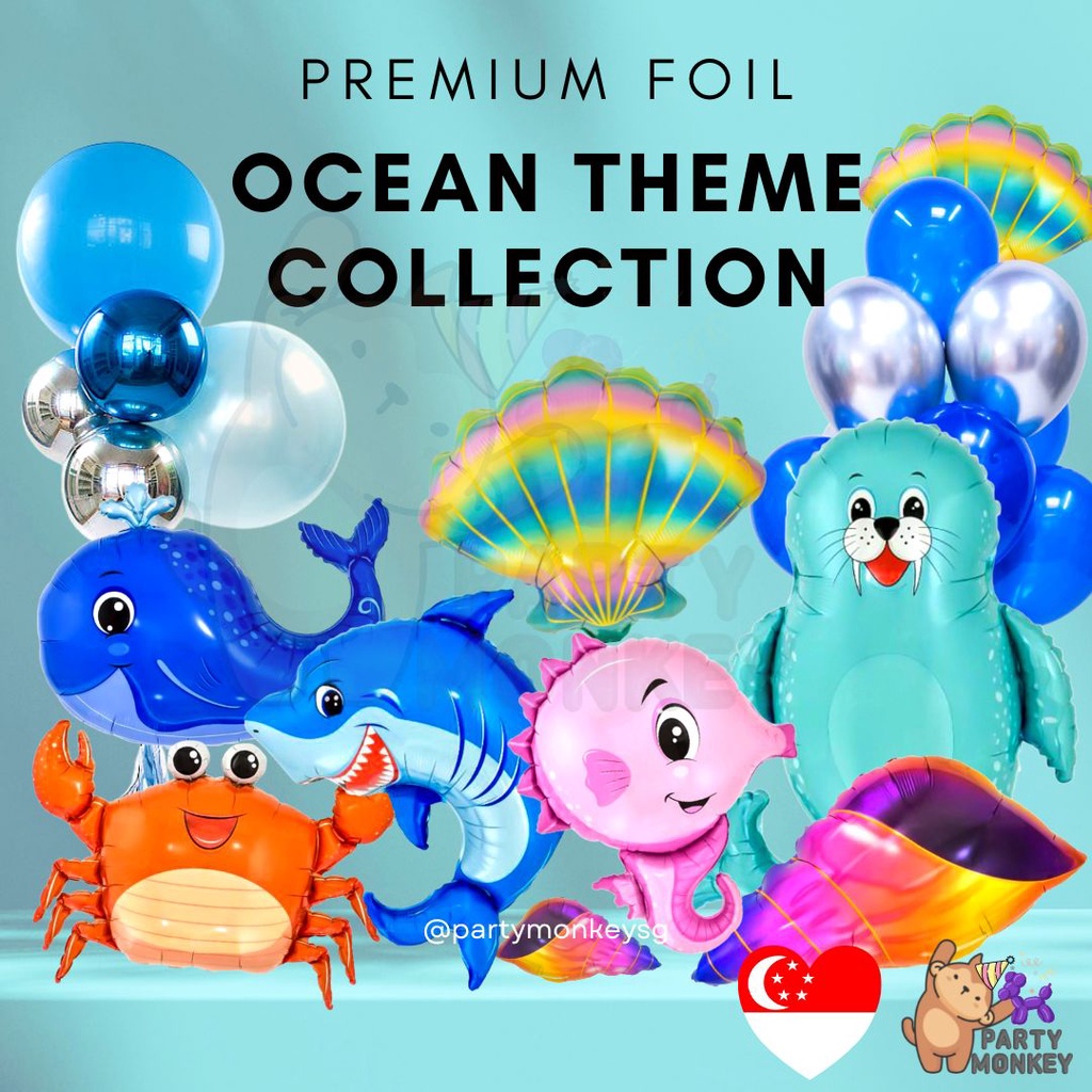 [SG Instock] Ocean Theme Party Balloons Underwater Balloon Birthday ...