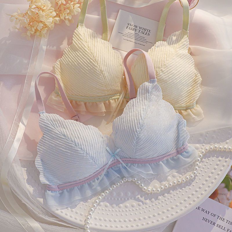 Gathering Underwear Thin No Steel Rings Anti-sagging Student Flat Chest ...