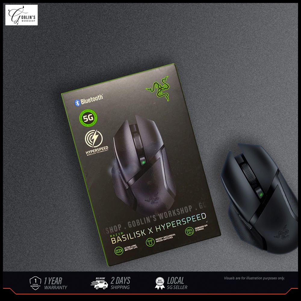 Razer Basilisk X HyperSpeed — Wireless Ergonomic Gaming Mouse | Shopee ...