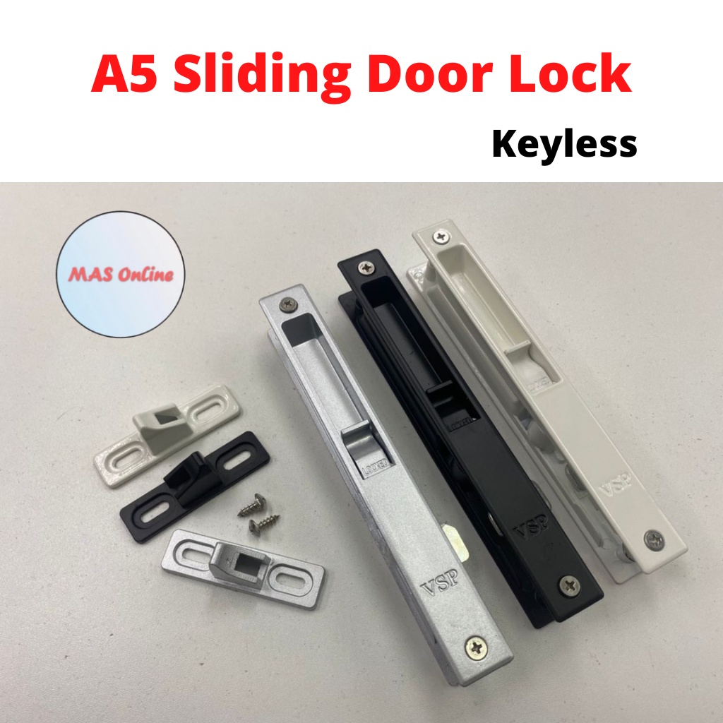 Aluminium Sliding Door Lockset without Key A5 25mm Kunci Pintu Sliding ...