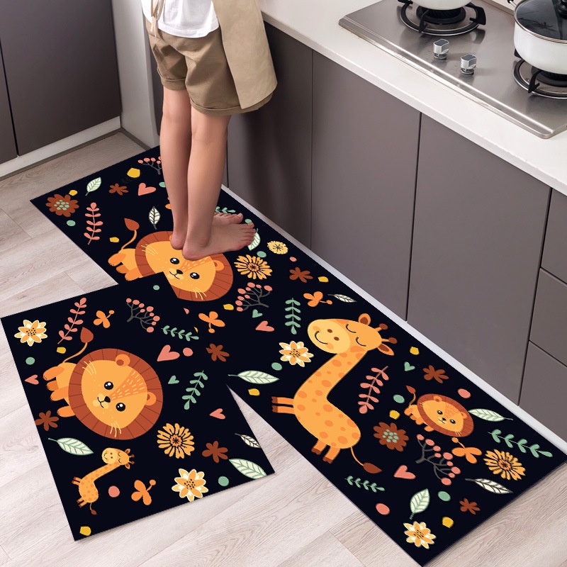 Kitchen Antislip Floor Mat Easy Dry Living Room Bedroom Decor Long Rug ...