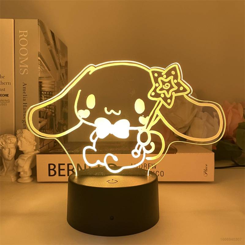 AG Anime Night Light Sanrio Kuromi Melody Lamp Remote LED Charging USB ...