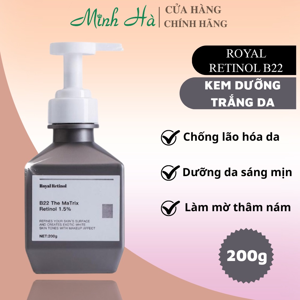 Royal Retinol B22 The Matrix Retinol body Whitening Cream 1.5% 200g Helps Brighten, Smooth, Dark ...