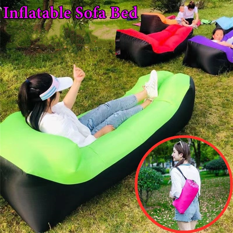 Portable Inflatable Lazy Sofa Bed Travel Camping Garden Nap Rest Pocket ...