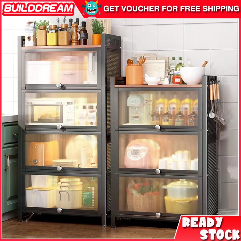 Metal Kitchen Cabinet Kitchen Rack Storage Cabinet With Door Floor ...