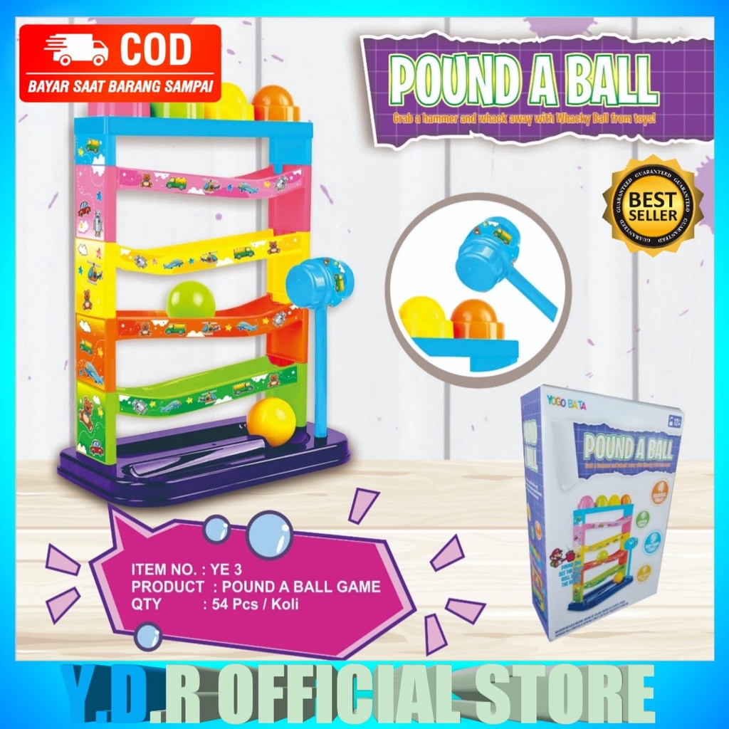 Children Toys BALL HAMMER Level HAMMER POUND ROTATING ROLLING BALL ...