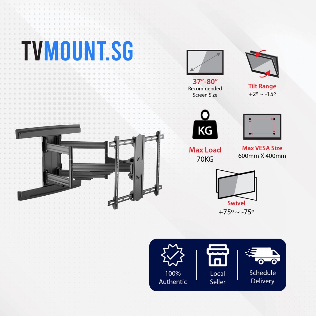 Double arm Wall Mount TV mount TV Brackets Swivel mount TITAN SGB698 ...