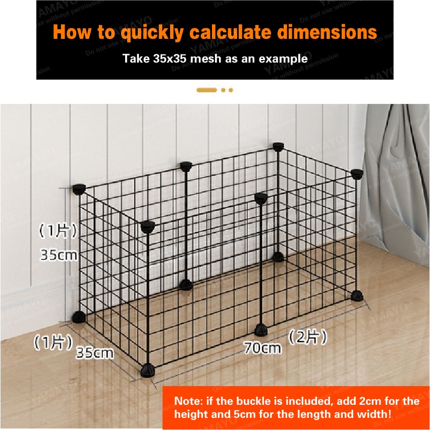 Customizable Pet Cage || Modular Grid Animal Playpen Fence for Cat Dog ...