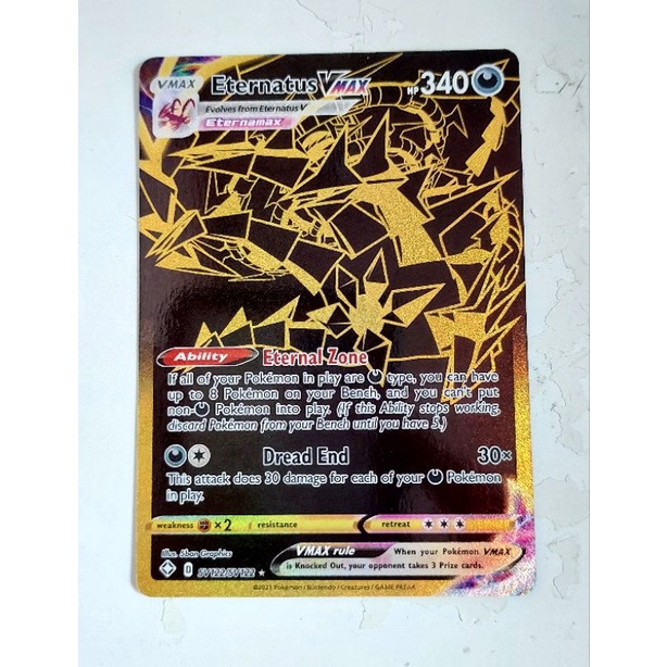 Pokemon eternatus vmax gold secret rare shining fates card | Shopee ...