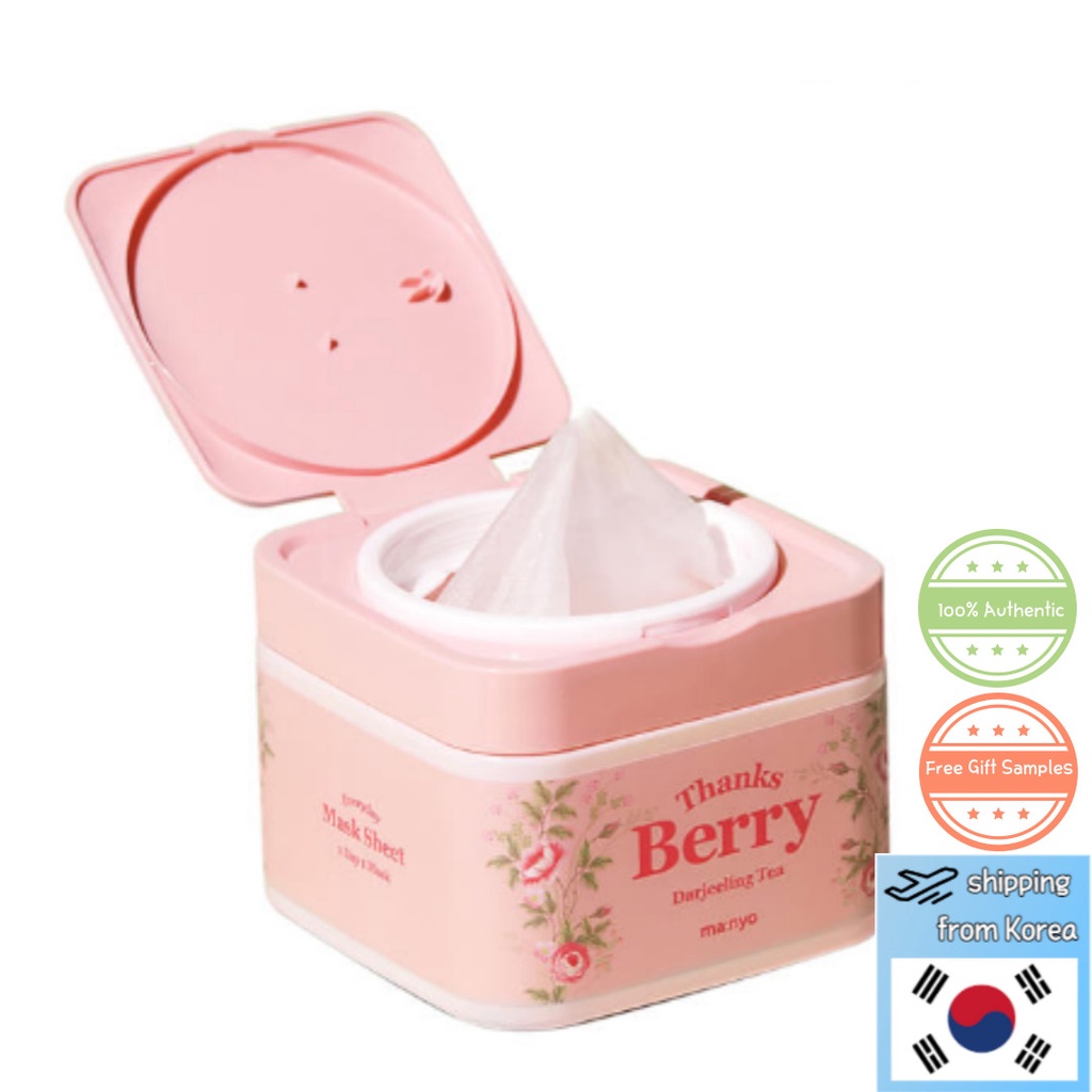 [MANYO] Thanks Berry Darjeeling Facial Mask 30 Sheets | Shopee Singapore