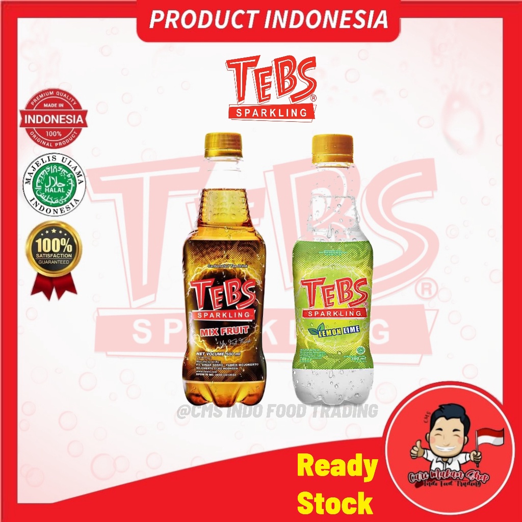 Cap Sosro Tebs Sparkling Drink Product Mix fruit Soda Lemon Lime Fruit Tea Teh Botol Minuman ...