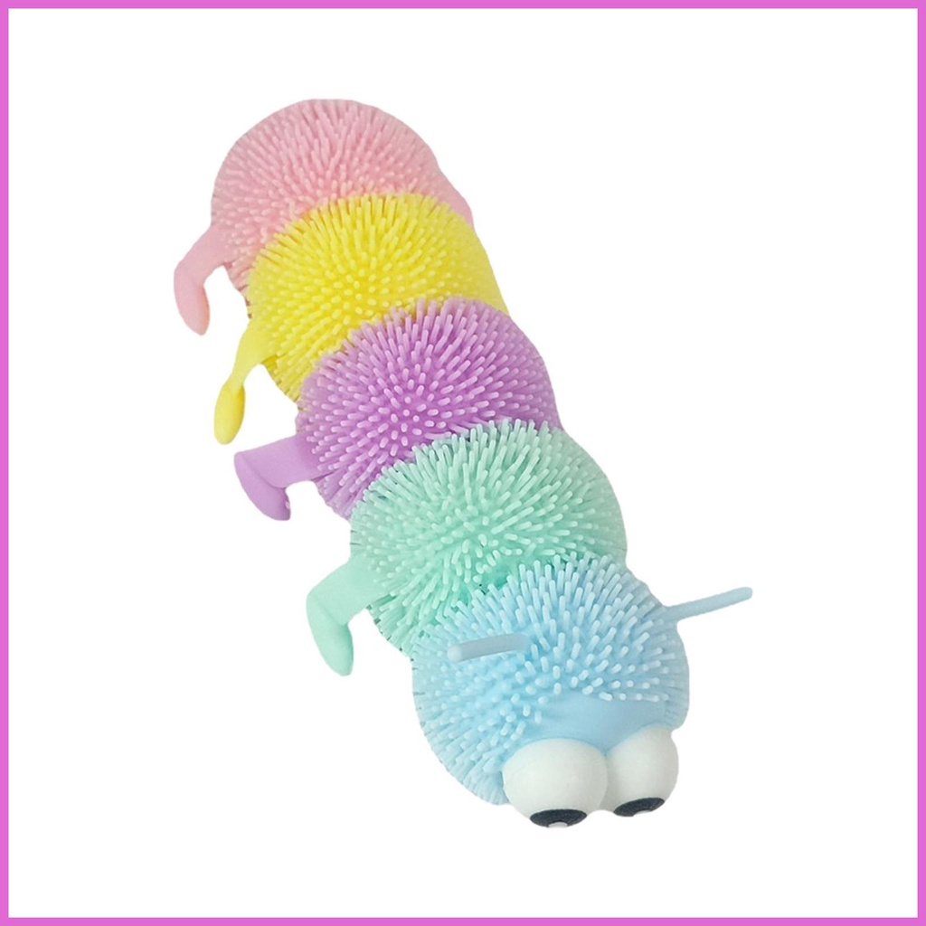 Colorful Caterpillar Toy Luminous Squeeze Toy Soft Caterpillar Stretch ...