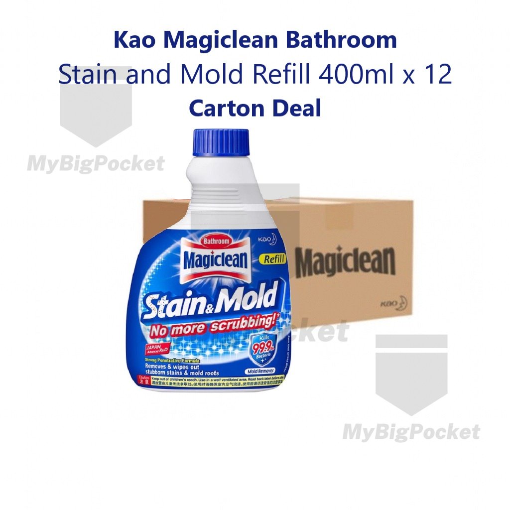Kao Magiclean Bathroom Stain & Mold Refill Carton 400ml x 12 | Made in ...