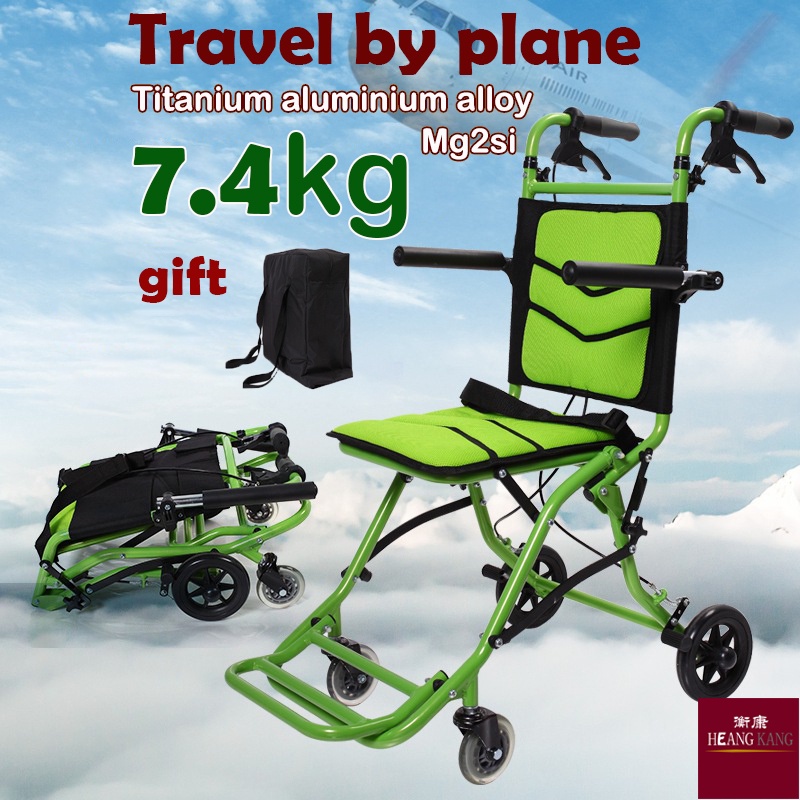 Folding portable wheelchair high-end Titanium aluminium alloy super ...