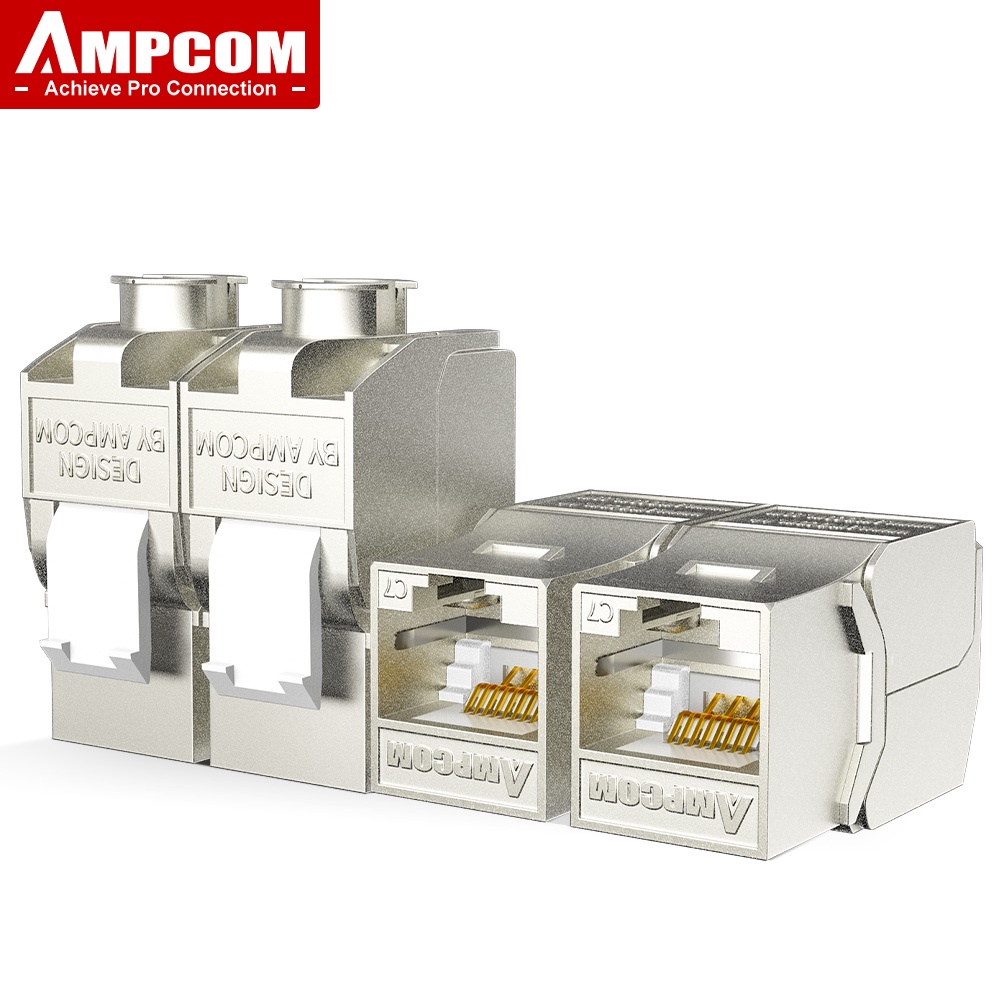 AMPCOM CAT7 Keystone Jack, Fluke DSX 8000 Passed AMPCOM Shielded Zinc ...