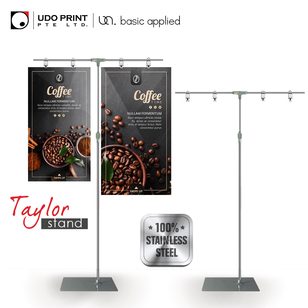 Taylor Stainless Steel L Shape Poster Stand | Stainless Steel T Shape ...