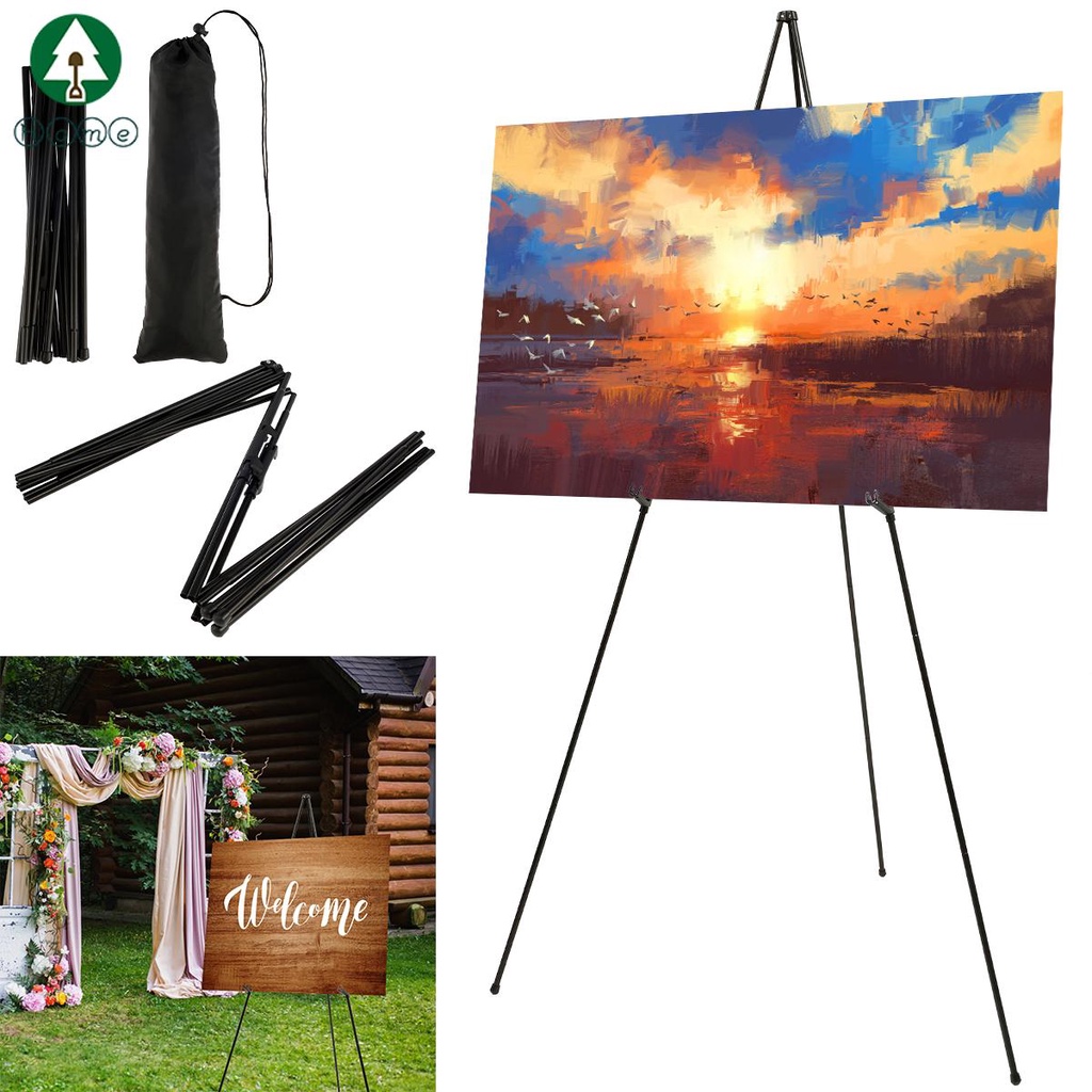 66" Tall Folding Display Easel Stand Adjustable Display Easel Portable ...