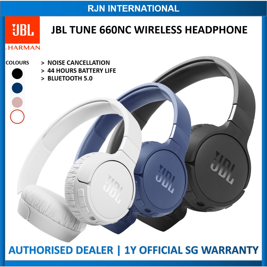 JBL Tune 660NC Wireless on-ear active noise cancelling headphones with pure jbl bass and 1-year ...