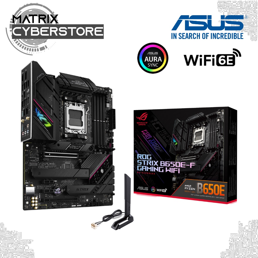 ASUS ROG STRIX B650E-F GAMING WIFI B650 AM5 ATX Motherboard - AMD B650, Socket AM5, PCIe 5.0 ...