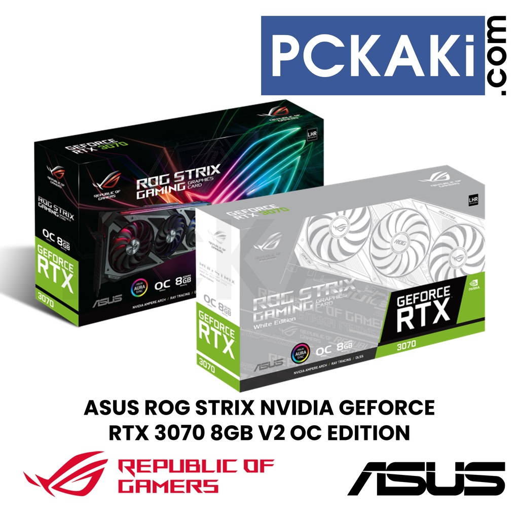 ASUS ROG STRIX RTX 3070 V2 8GB GDDR6X BLACK / WHITE OC EDITION | ROG ...