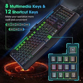 (PC232A) VicTsing PC232 Gaming Keyboard 112 Keys Wired Mechanical ...