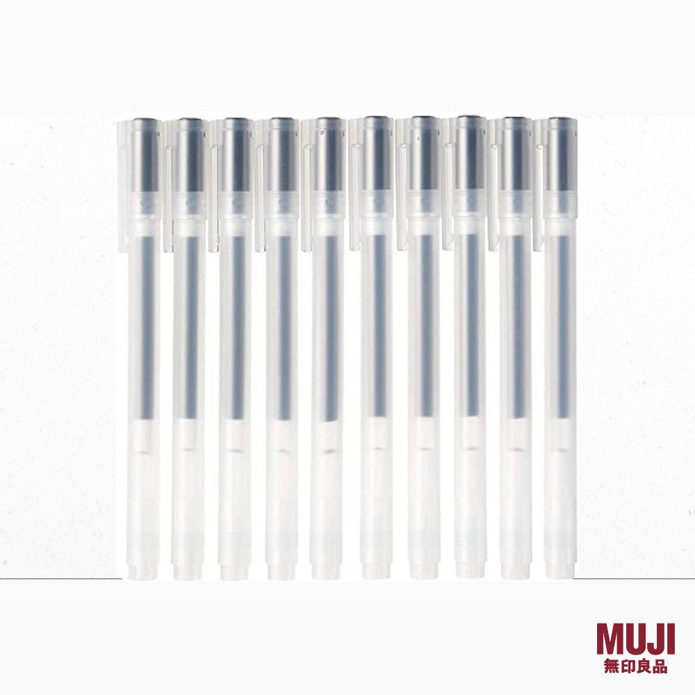 [Bundle of 10] MUJI Gel Ink Ballpoint Pen Cap Type Black | Shopee Singapore