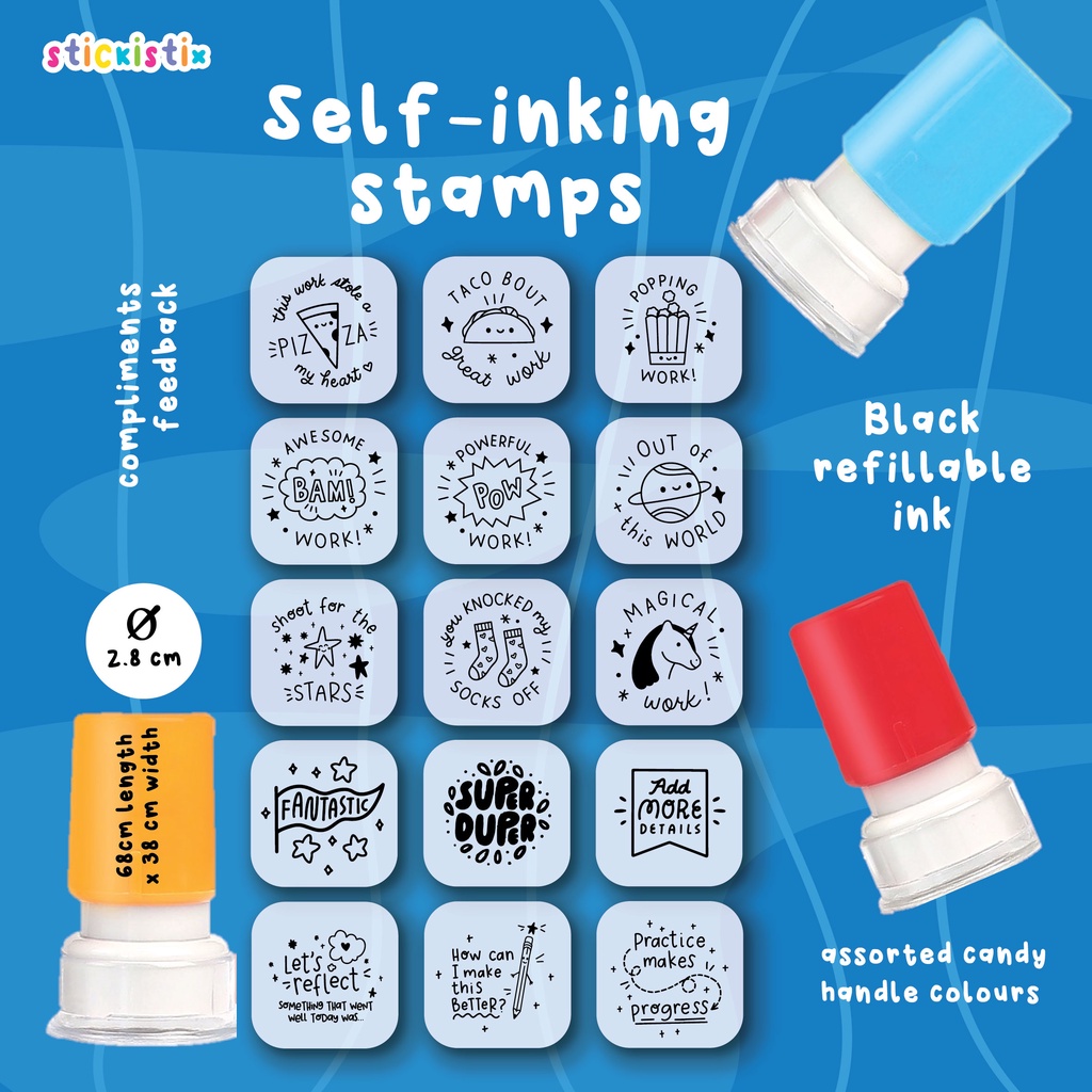 Self-Inking Teacher Stamps | Compliments | Feedback | A LOT of designs ...