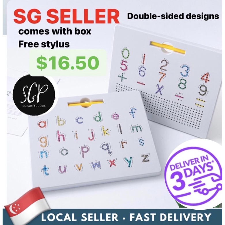 Magnetic Tracing Board For Toddlers Double Sided Magnetic Letter ...