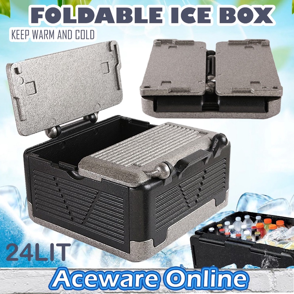 Camping Cooler Box Foldable Ice Cooler Food Storage Box Kotak Ais Box ...