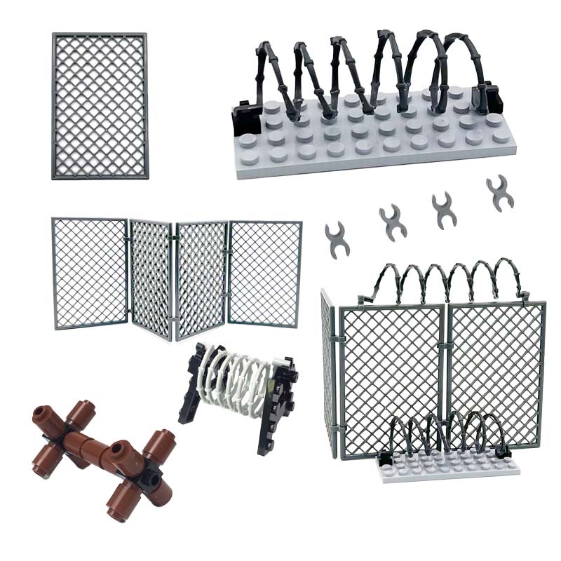 City Military Brick Base Barbed Wire Moc building block Parts ...