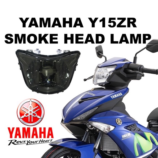 HEAD LAMP LED YAMAHA LC135 V2 V3 V4 V5 V6 YAMAHA Y15ZR V1 HEADLIGHT SMOKE TINTED WITH FREE ON ...