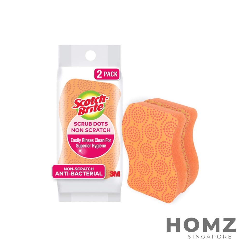3M Scotch Brite Scrub Dots Non Scratch - Anti Bacteria Scrub Sponges, 2 ...